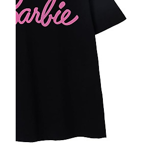 Barbie Women's Black Logo Tee | Iconic Brand | Fashionable Retro Top | Comfortable Fit Movie Merchandise - Small