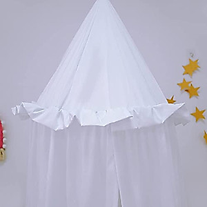 dix-rainbow Princess Bed Canopy for Kids Boys Children, Round Dome Hanging House Decoration with Frills…