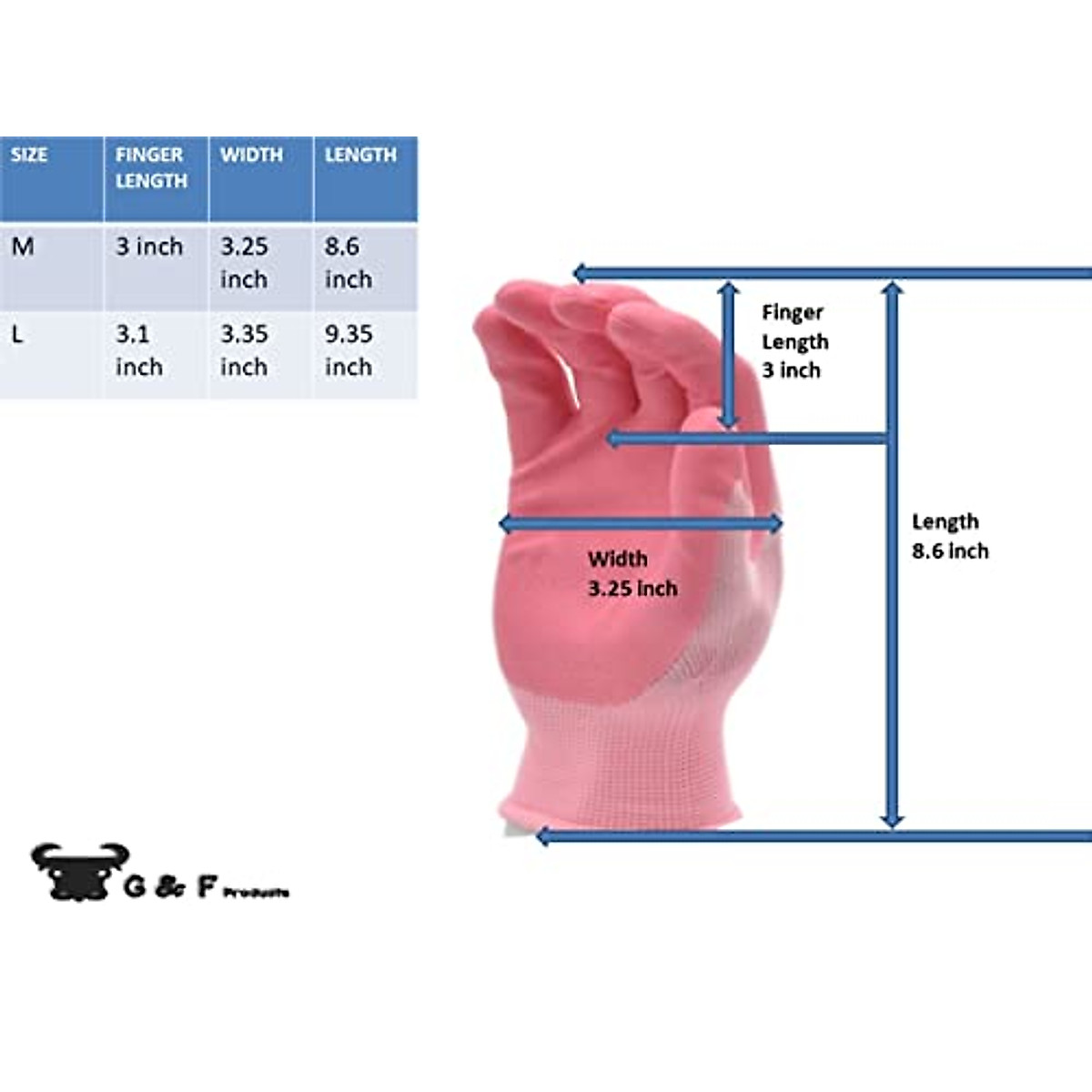 12 PAIRS Women Gardening Gloves with Micro Foam Coating - Garden Gloves Texture Grip - Women’s Work Glove - Working Gloves For Weeding, Digging, Raking and Pruning, Medium