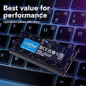 Crucial RAM 32GB Kit (2x16GB) DDR5 5600MHz (or 5200MHz or 4800MHz) Laptop Memory CT2K16G56C46S5, Black