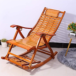 Folding Chair, Bamboo Rocking Chair, Recliner, Adult Rocking Chair, Folding Recliner, Balcony Rocking Chair, Lunch Break, Leisure Bamboo Chair