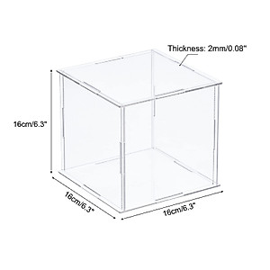 MECCANIXITY Clear Display Case, Acrylic Box Assemble Dustproof Box Showcase, 7.9x7.9x11.8inch for Collectibles, Crafts