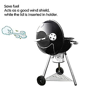 GRISUN Grill Lid Holder Accessory for Weber Charcoal Kettle Grill 22.5 Inches and 18.5 Inches, Slide a Side Lid Prop, Charcoal Grill Accessory for Weber