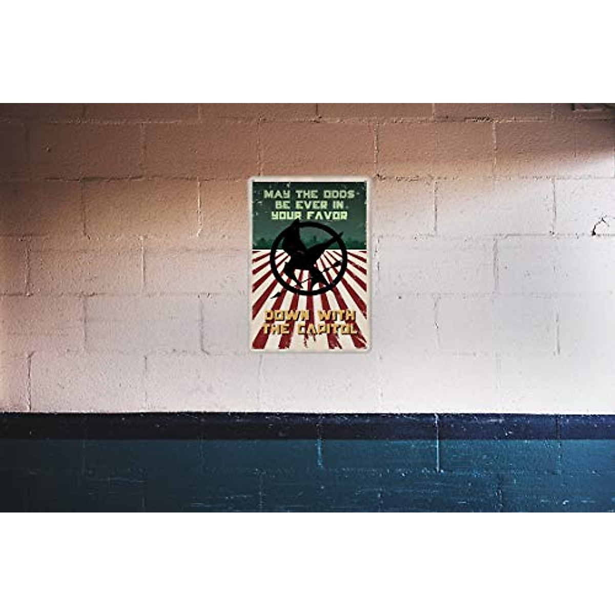 HomDeo Wall Decor Metal 8 x 12inch - Hunger Games May The Odds Be Ever in Your Favor Sign Tin Sign Personalized Metal Signs