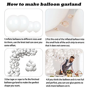 White Balloons Party Pack - 110 Premium Latex Balloons for Events
