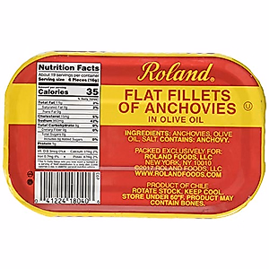 Roland Wild Caught Flat Fillets of Anchovies in Olive Oil 14 oz
