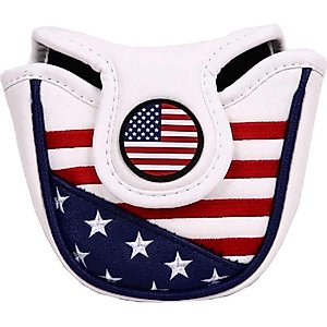 DBYAN USA Stars and Stripes Semicircle Mallet Shaped Magnetic Closure Golf Putter Head Cover for Scotty Cameron,Taylormade, Titleist, Ping and Mizuno Putters