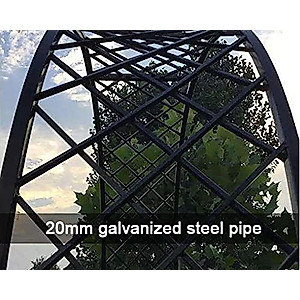 Rose Arch Garden Trellis Arbor Metal Archway Heavy Duty Strong Tubular Pergola Weatherproof, for Roses Support Archway120 * 40 * 230cm, 150 * 40 * 230cm (Black 300 * 40 * 250cm)
