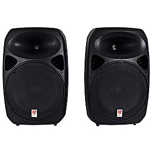 Rockville RPG152K Dual 15" Powered Speakers, Bluetooth+Mic+ Stands+Cables