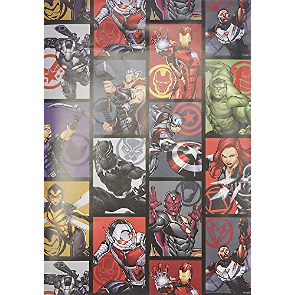 Boys Superhero Wrapping Paper - Marvel Hero Wrapping Paper - Boys Marvel The Avengers Blue Wrapping Paper Sheets - Wrapping Paper for Kids - Wrapping Paper for Boys