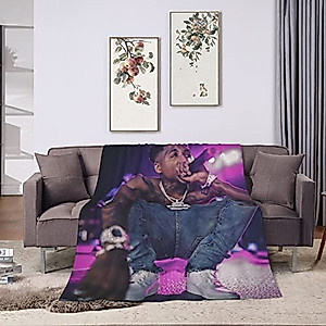 N-B-A Young=Boy Rapper Never Broke Again Throw Blanket Warm Ultra-Soft Micro Fleece Blanket for Bed Couch Living Room Decoration 40"X30"