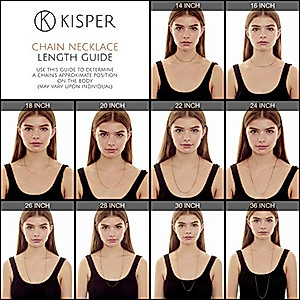 KISPER Sterling Silver Box Chain Necklace – Thin, Dainty, 925 Sterling Silver Jewelry for Women & Men with Spring Ring Clasp – Made in Italy, 18”