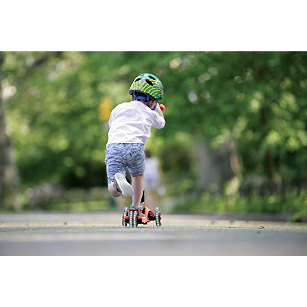 Jetson 3-Wheel Scooters - Twin Kick Scooter (Red) - Collapsible Portable Kids Three Wheel Push Scooter - Lightweight Folding Design with High Visibility RGB Light Up LED Wheels