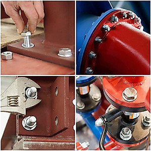 Juvielich M10x60mm Hex Head Screw Bolts 304 Stainless Steel Fully Threaded Hex Tap Bolts Silver Tone 10PCS