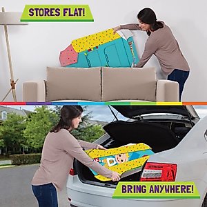 Pop2Play Cocomelon Indoor Playground for Toddlers – StrongFold Technology Cardboard Toddler Slide by WowWee, Multicolor