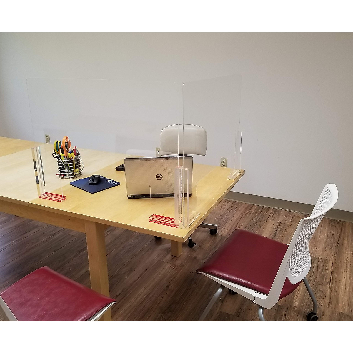 888 Display Single Pack Elegant Plexiglass Shield Guard Finished Corner Edge Design - Elegance with Protection for Reception Desk Checkout Counter Nail Salon Services Office Setting