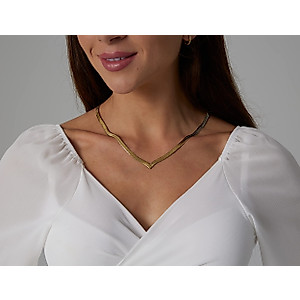 JECOMY Dainty Gold Layered Necklaces for Women 18K Gold Plated Stacked Herringbone Choker Necklace Coin Pendant Snake Chain Necklace Trendy Rope Paperclip Layering Necklace Set for Women