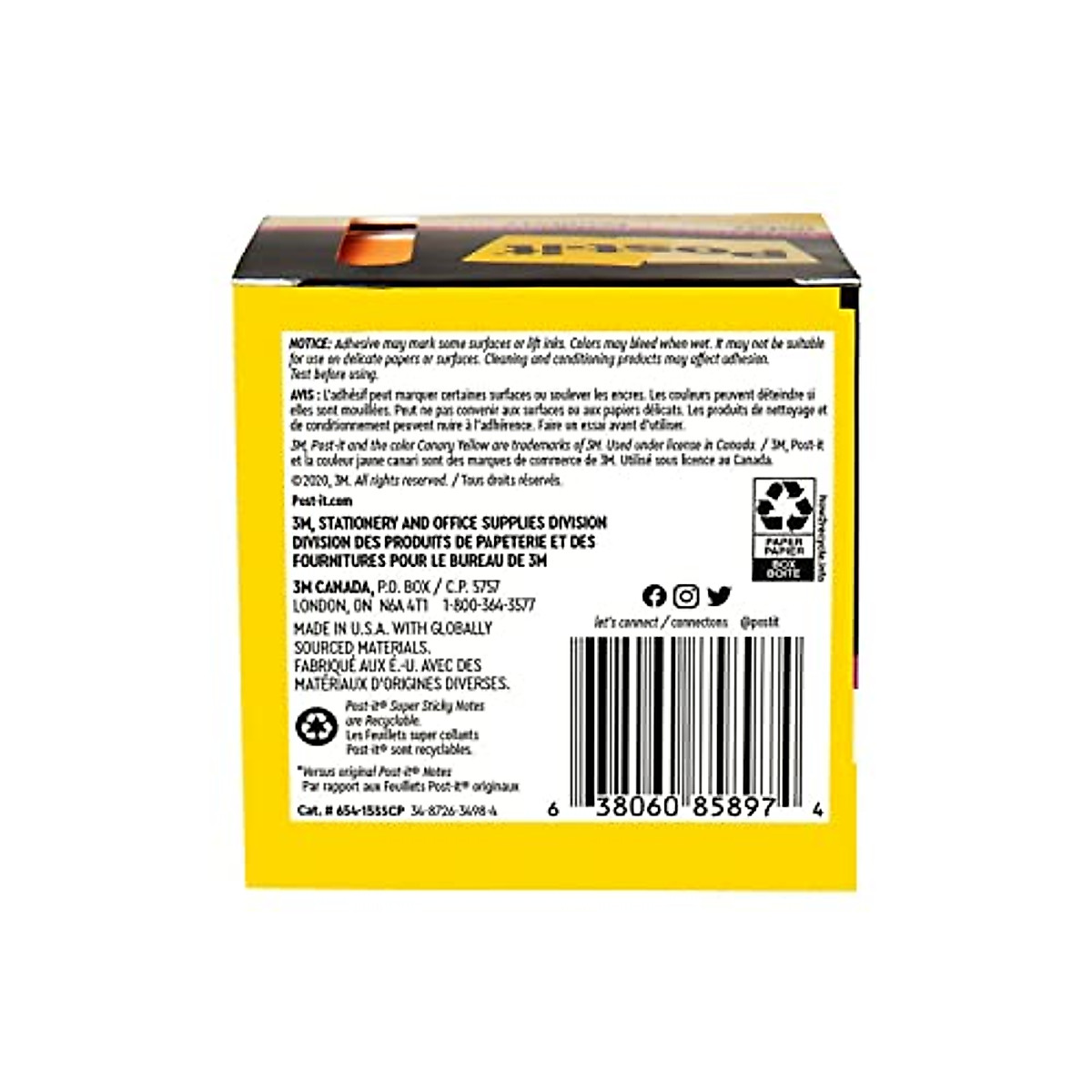 Post-it Super Sticky Notes, 3x3 in, 15 Sticky Note Pads, 2x the Sticky Power, Bright Colors, Post-it Notes, Super Sticky Note Pads, Stick Notes, Sticky Pad, Colorful Sticky Notes Pack (654-15SSCP)