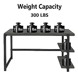 EXCEFUR Industrial Computer Desk with Shelves, 55 inch Rustic Wood and Metal Work Study Writing Table for Home Office, Grey