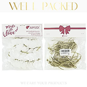 AIMUDI Stretch Loops with Pre Tied Satin Bows 10", White Elastic Gift Bows Stretch Bows for Gift Wrapping Stretch Cord with Bow Elastic Ribbon for Gift Boxes Party Favors (24 Pack)