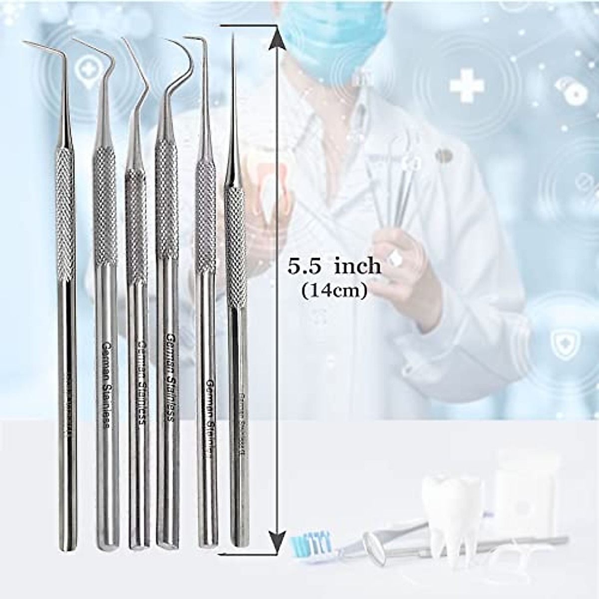 Set of 6 Stainless Steel Precision Micro Probe Set Combo, 5.5 inch Overall Length