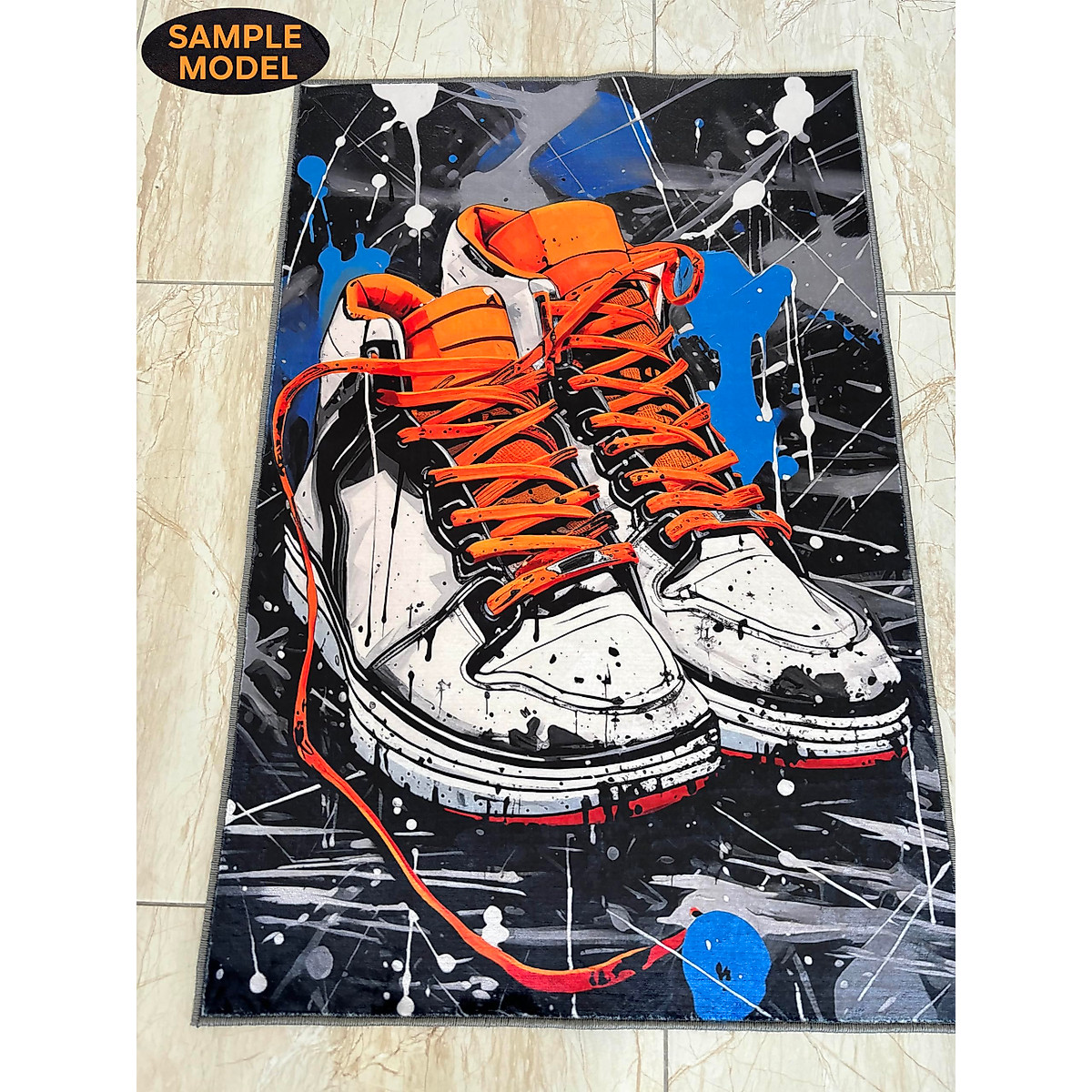 Generic Sneakers Graffiti Rug, Sneakers Rug, Sneakers Area Rug, Graffiti Area Rug, Sport Rug, Teen Room Rug, Sneaker Rug, Sneaker Area Rug RS1052ID.0 2x3 ft = 60x90 cm