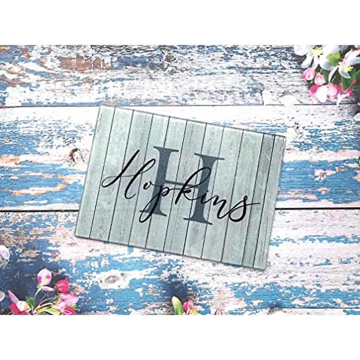Personalized Tempered Glass Cutting Board Wedding Gift from The Painted Pug | Custom Anniversary Gift for Couples | Customized Housewarming Real Estate Gift Idea