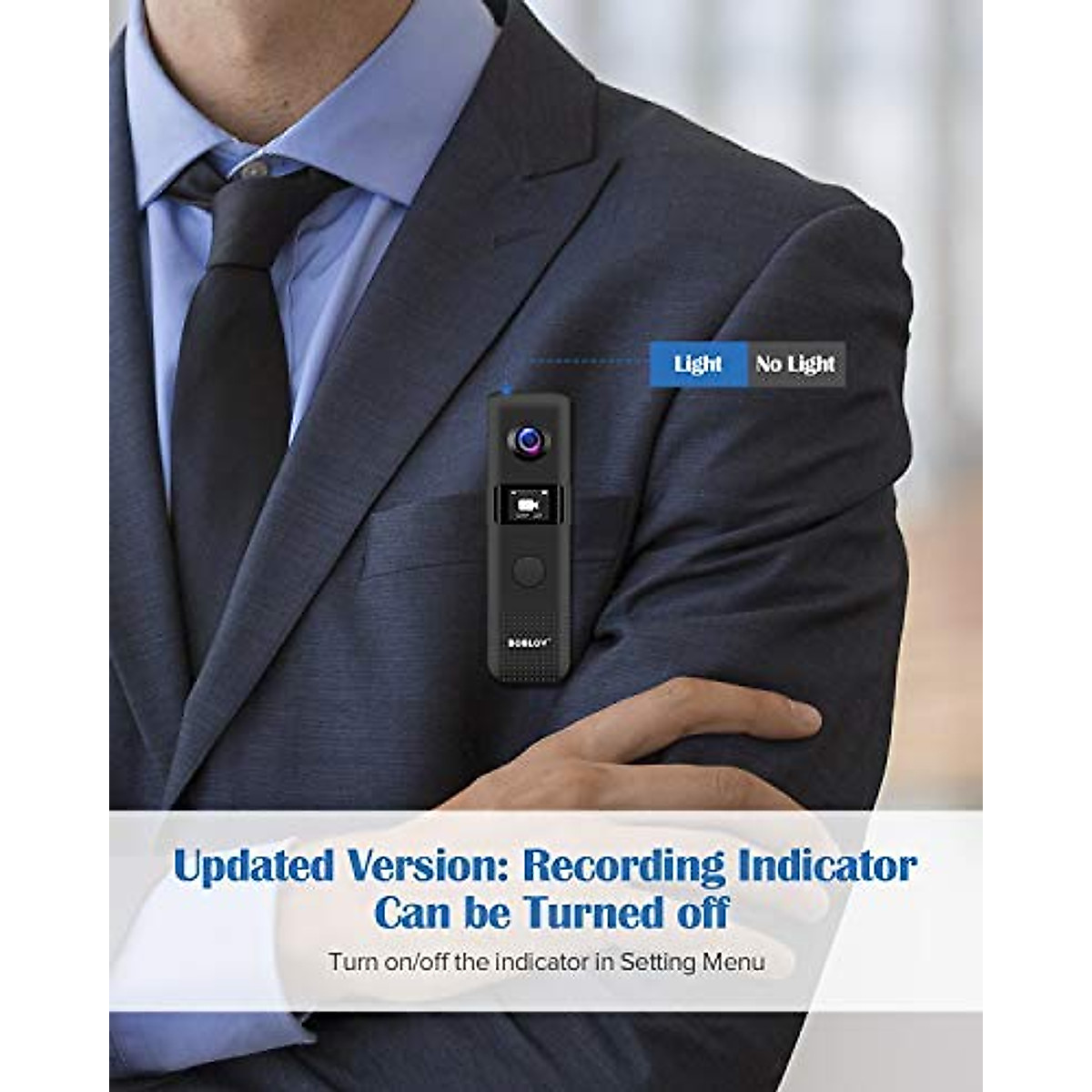 BOBLOV C18 WiFi 1080P Body Camera with OLED Screen and One Big Button for Recording 4Hours 1080P Recording Clip for Wearable (32GB)