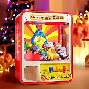 JOYIN Claw Machine Arcade Toy with LED Light & Adjustable Sound, Rechargable Dispenser Toys Mini Vending Machine for Kids - Perfect Christmas & Birthday Big Gifts for Kids, Ages 3+