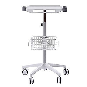 Mobile Trolley Cart Medical Cart with Wheels 33.46 * 43.71inch Height Adjustable Stainless Steel Dental Cart Rolling Desktop Lab Cart with 19.3 * 16.9inch Large Tabletop