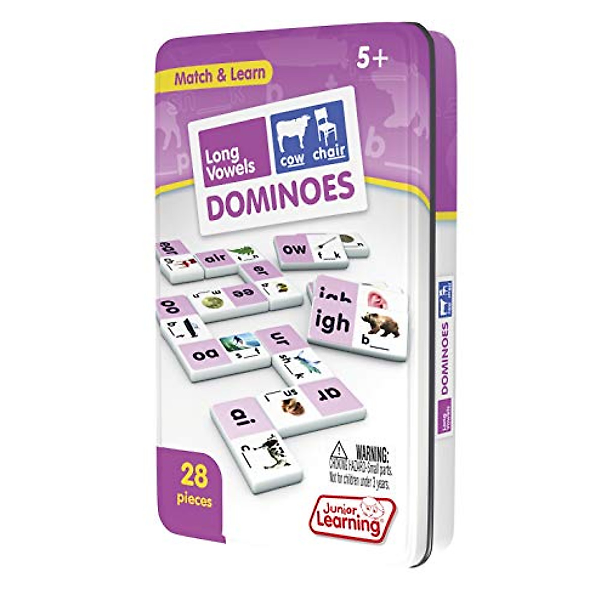 Junior Learning Long Vowel Dominoes Educational Action Games, Multi (JL495)