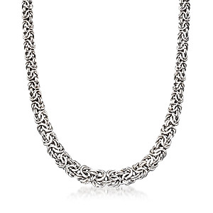 Ross-Simons Sterling Silver Graduated Byzantine Necklace. 16 inches