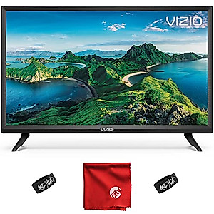 VIZIO 24-inch D-Series HD 720p Smart TV (D24h) with AirPlay and Chromecast Built-in, Screen Mirroring, & 150+ Free Streaming Channels Bundle with Cable Ties and Microfiber