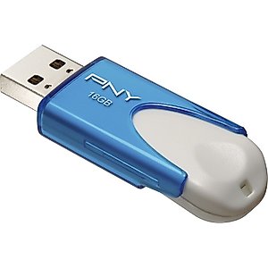 PNY - Attaché 4 16GB USB 2.0 Flash Drive - Blue/White