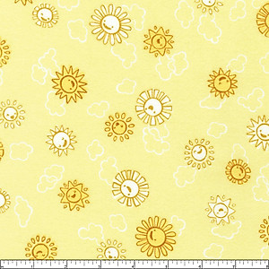 Robert Kaufman Over The Moon Flannel Suns, Fabric by The Yard (Duckling)