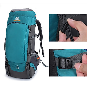 LZJDS Outdoor Sports Bags 65L Climbing Bag Unisex Travel Backpack Hiking Camping Daypack with Rain Cover,Black