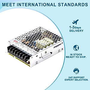 DrapeMania LRS-100-15 15V 6.7A 100W Single Output Switching Power Supply - 88.5% Efficiency, 85-264VAC Wide Input, Ultra Slim 1U, Reliable for Industrial Applications, Automation Systems