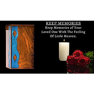 STAR INTERNATIONAL Rosewood And Resin Mix Cremation Urns for Human Ashes Adult, Burial Urns for Columbarium, Wooden Box Funeral Urns for Human Ashes Large (M(9.5X5.5) 172 Cu Inches)