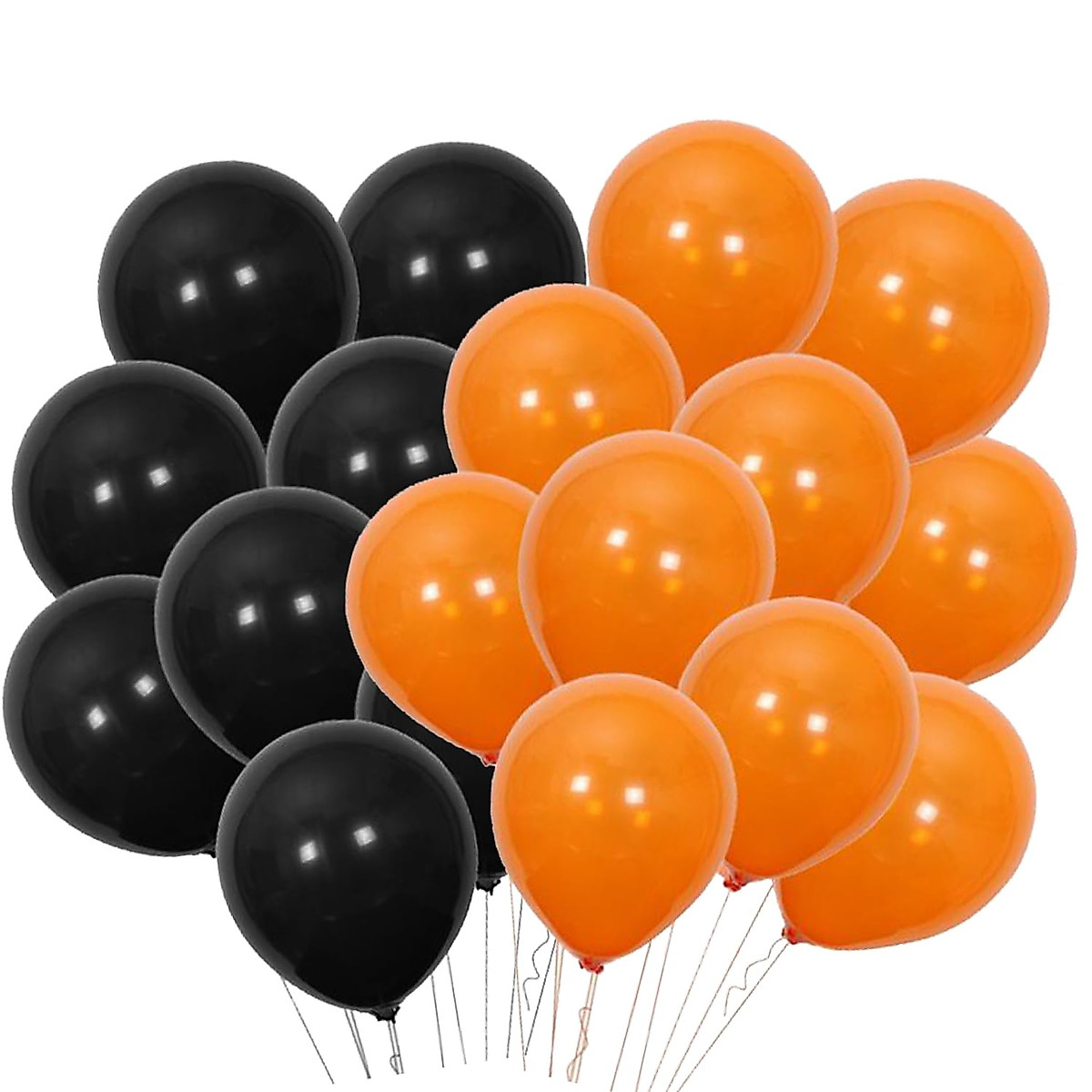 PMLAND 100 Pieces Black Orange Latex Balloons 12 Inches for Halloween Party Supplies, Black Cat Birthday Decoration