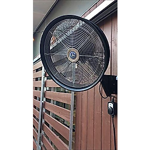 HydroMist F10-14-011 18 Inch Mounting Bracket Outdoor Oscillating Fan, Black