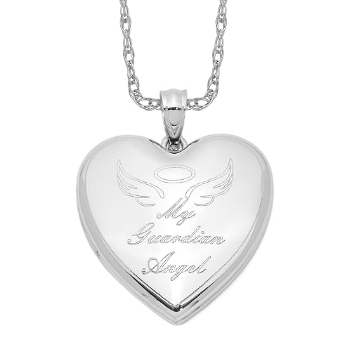 IceCarats 925 Sterling Silver Guardian Angel Ash Holder Heart Love Personalized Photo Locket Cremation Necklace Memorial Charm Urn Pendant Only