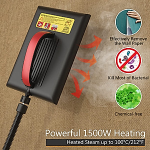 Goplus Wallpaper Steamer Chemical-Free Cleaner for Wallpaper Removal w/ 10FT Hose & Large Steam Plate