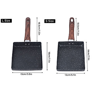 Grill Pan Square Griddle Pan Skillet , Non Stick Cast Aluminum Grilling Pan Rec Japanese Omelette Frying Pan Square Griddle Pan for Steak Breakfast Stove Tops Oven Safe(small)