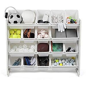 Humble Crew Extra-Large Toy Organizer, 16 Storage Bins, White/White