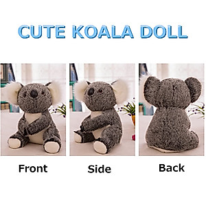 BSVOME Koala Bear Stuffed Plush Animal Simulation Koala Doll Toy Gift (Gray, 11inch)