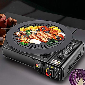 Grill Plate, Smokeless Stovetop Barbecue Grill, Korean BBQ Grill Pan, Even Heating and Easy to wash Iron Multi Pan, Nonstick Coating, Grease Drainage Hole