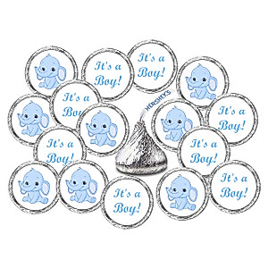324 Blue Elephant Its a Boy Baby Shower Favors Stickers for Baby Shower Or Baby Sprinkle Party, Baby Shower Kisses Stickers, Baby Shower Blue Favors, Baby Shower Labels Decorations. Made in USA