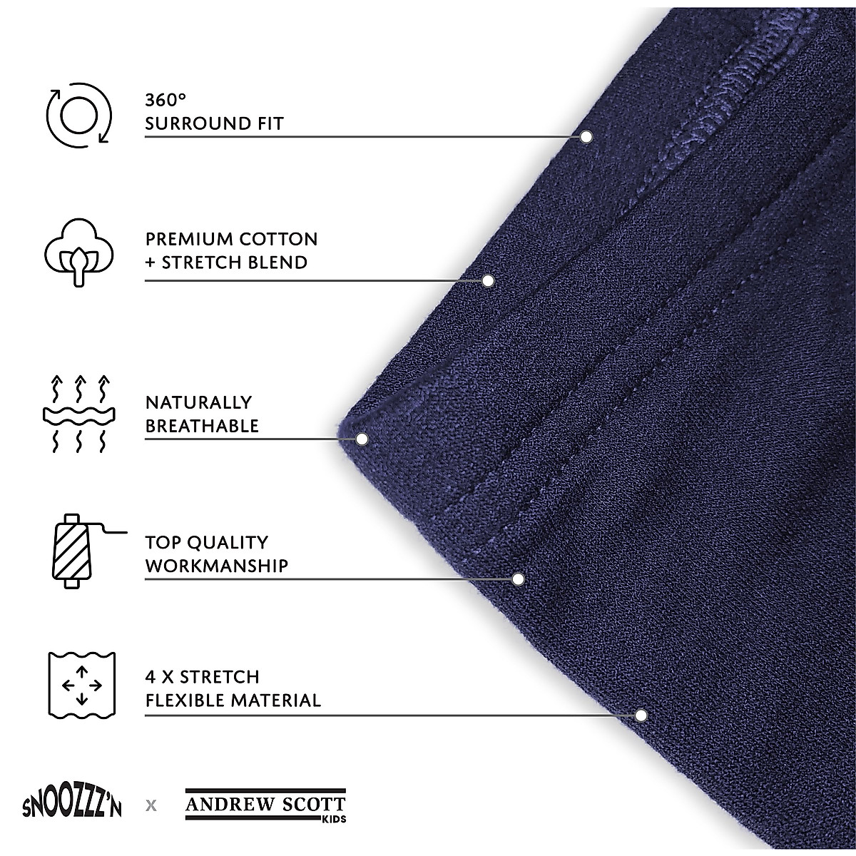 Snoozzz'n Boys Girls Toddler Little Kids Unisex Cotton Stretch Snug Fitting Long Pant Leggings -Multi Packs