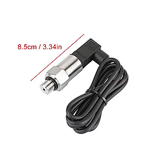 Pressure Transducer, Water Pressure Transducer 4-20mA Output G1/4" Silicon Pressure Transmitter Transducer for Water Gas Oil(0-0.5MPA)