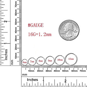 Silver Nose Rings Hoops for Women Hypoallergenic Titanium Surgical Stainless Steel Cute Hinged Clicker 16G 8mm Small for Tragus Helix Conch Daith Piercing Jewelry